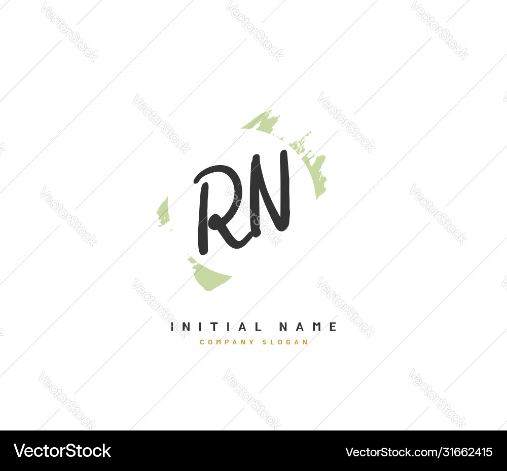 R n rn beauty initial logo handwriting logo Vector Image