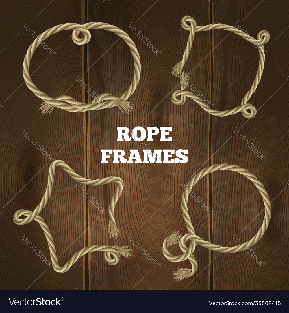 Rope frames set Royalty Free Vector Image - VectorStock