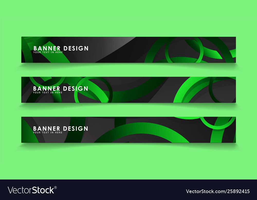 Set rectangular banners with background dark Vector Image