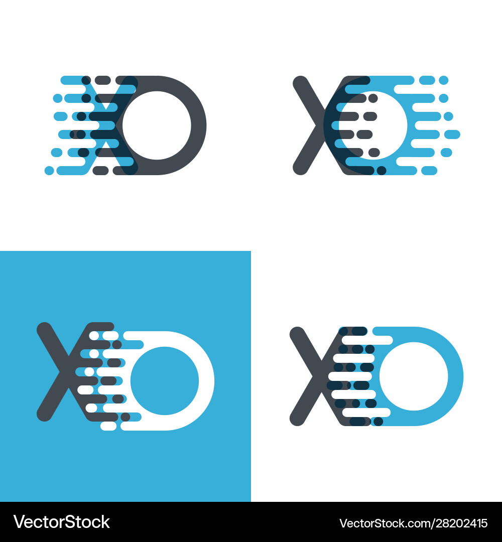 Xo letters logo with accent speed soft blue Vector Image