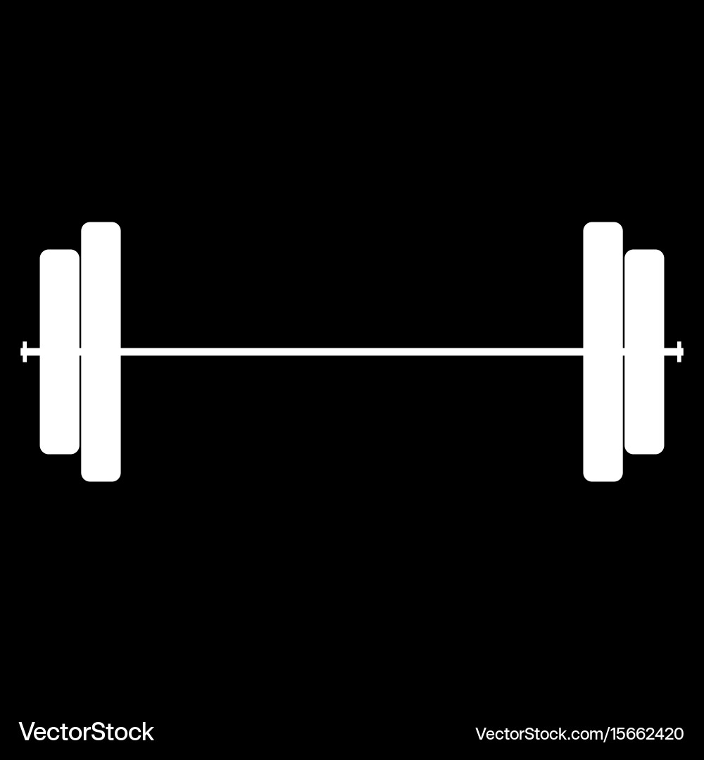 Barbell the white color icon Royalty Free Vector Image