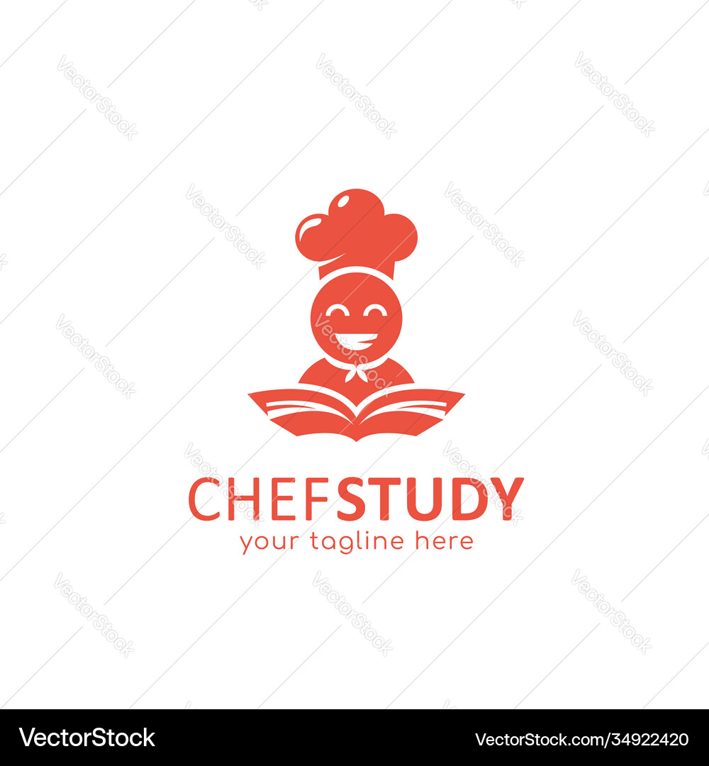 Chef study logo food cooking education logo Vector Image