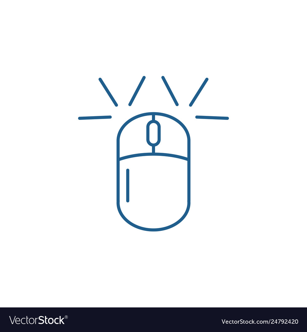 Computer Mouse Line Icon Concept Royalty Free Vector Image