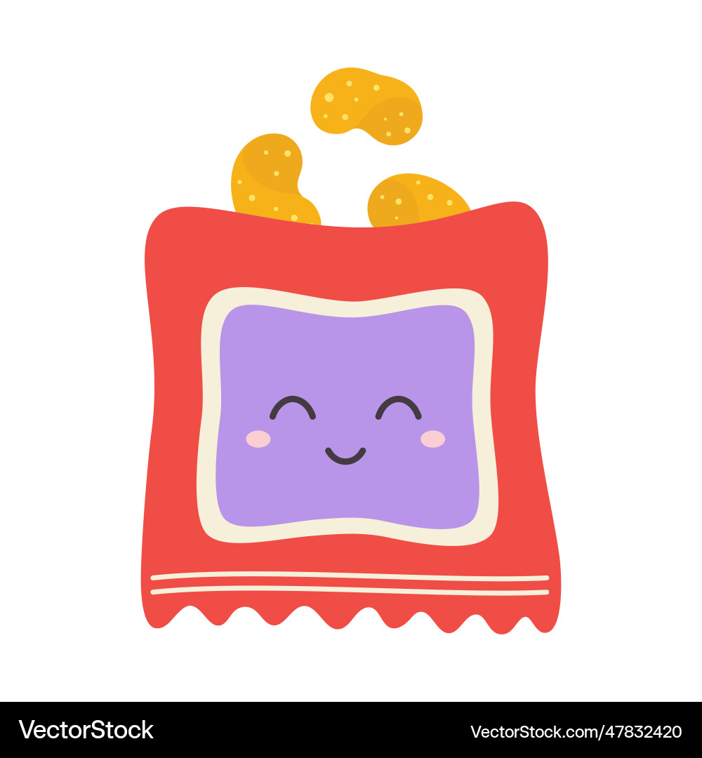 Cute happy funny chips isolated on white Vector Image