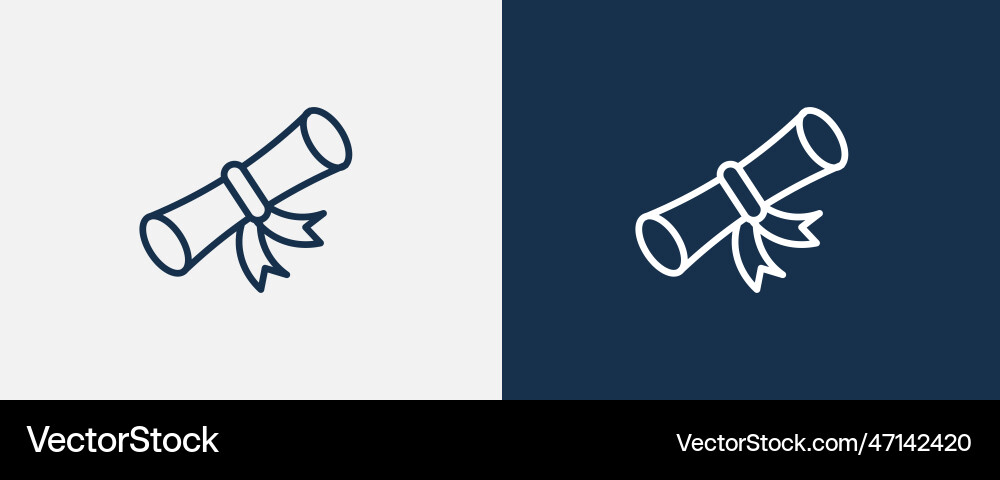 Diploma roll icon outline roll roll icon Vector Image