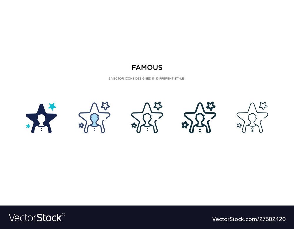 Famous icon in different style two colored Vector Image