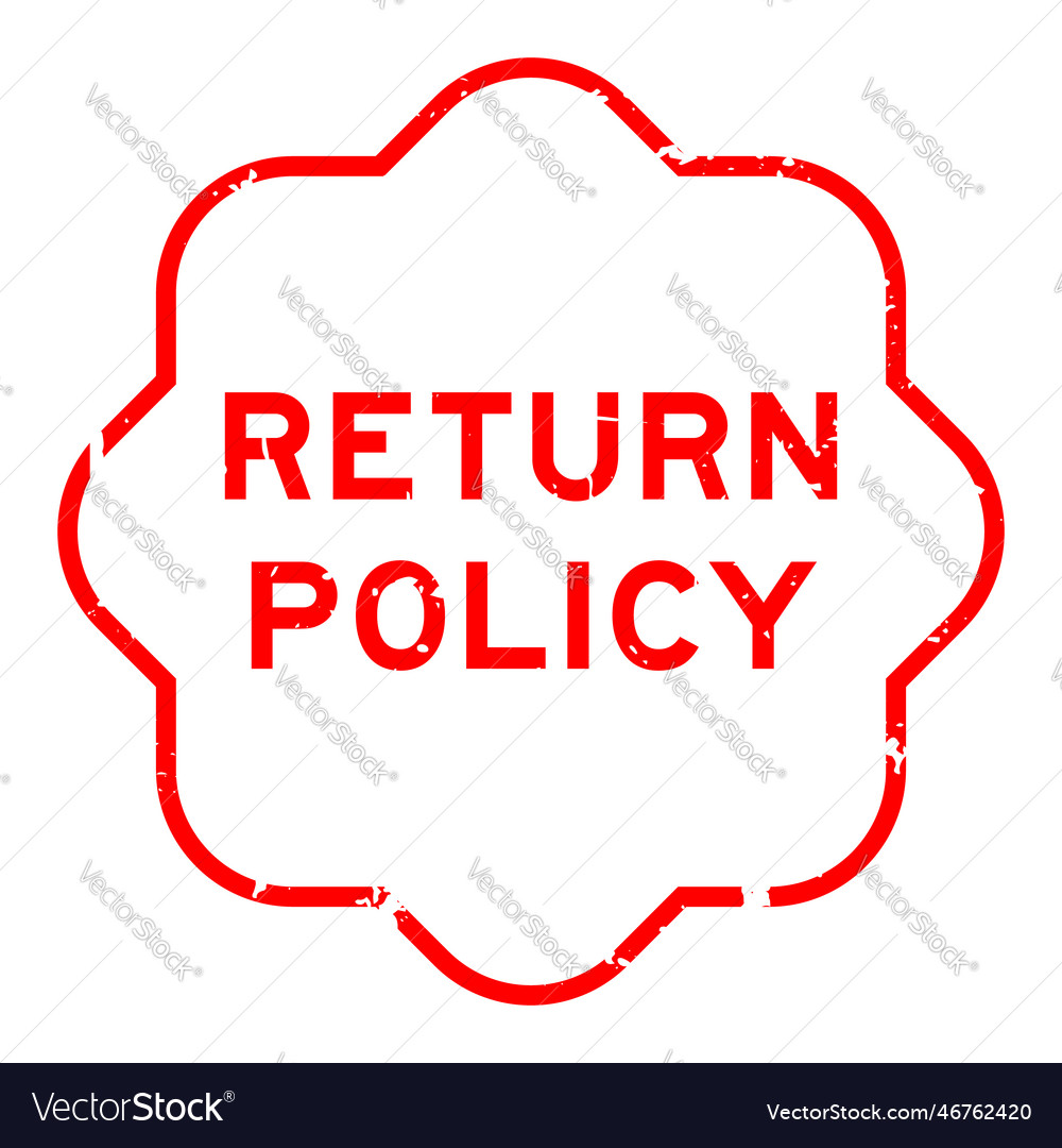 Grunge red return policy word rubber seal stamp Vector Image