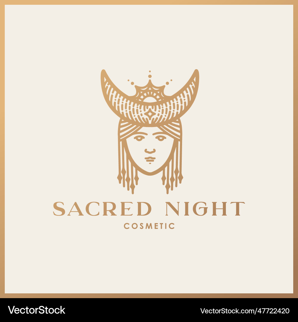 Hand drawn floral logo sacred Royalty Free Vector Image