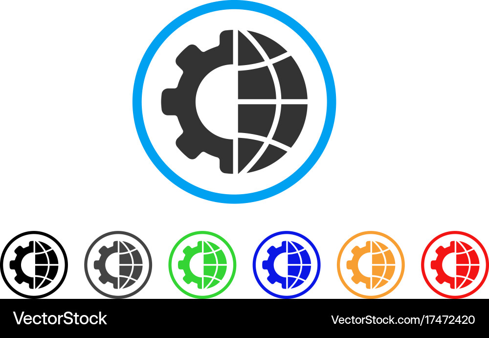 International manufacture rounded icon Royalty Free Vector