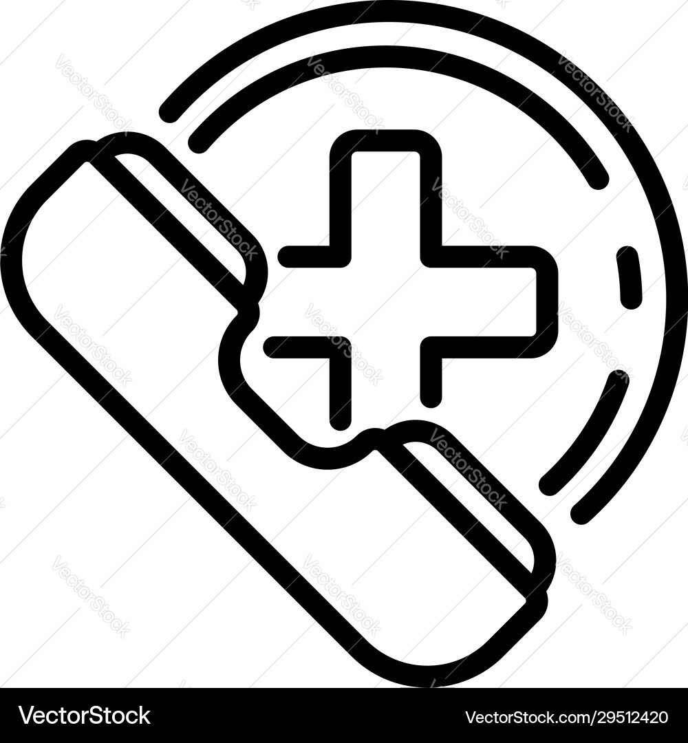 Medical call help icon outline style Royalty Free Vector