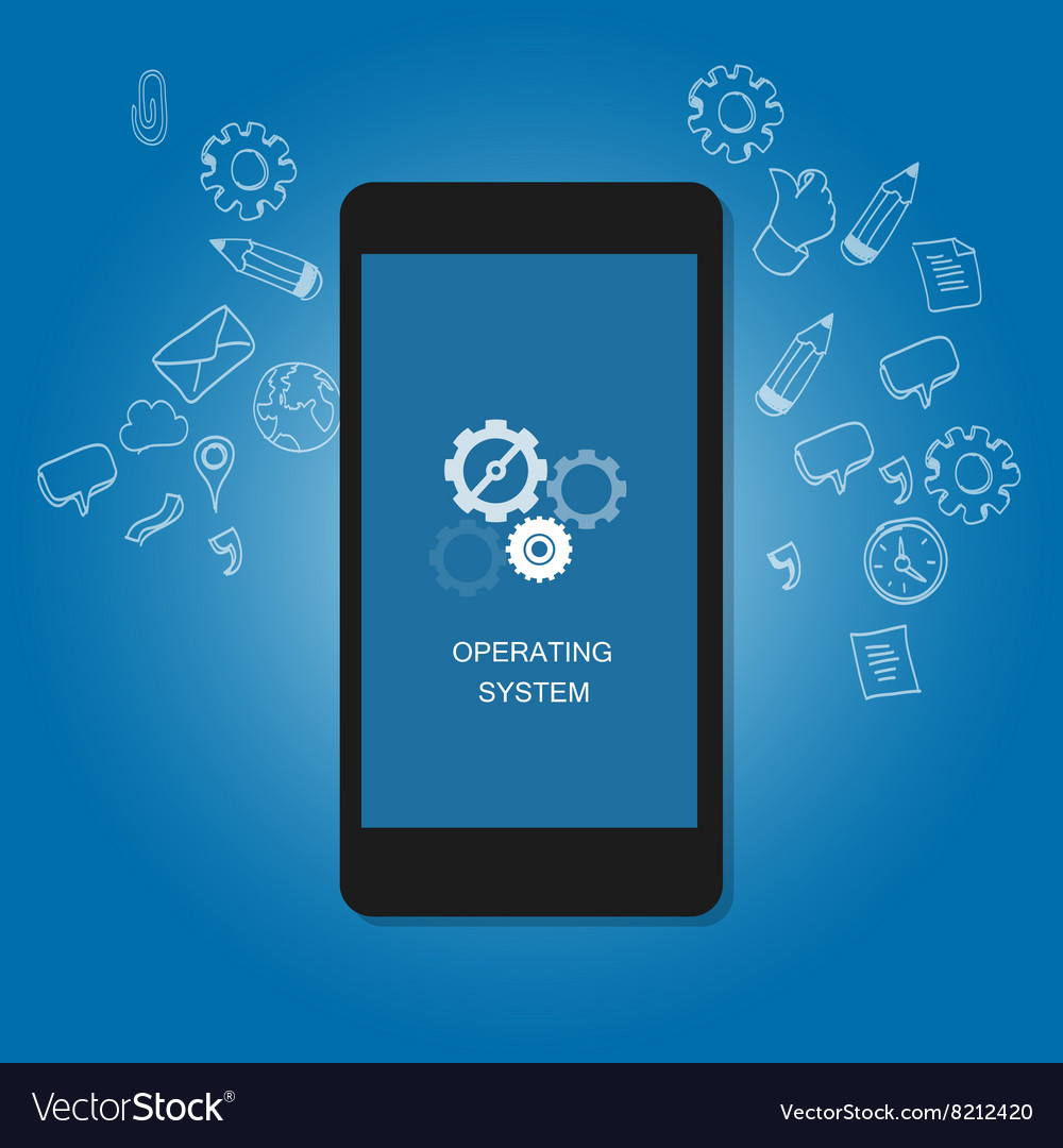 Mobile Operating System Os Cell Phone Flat Vector Image