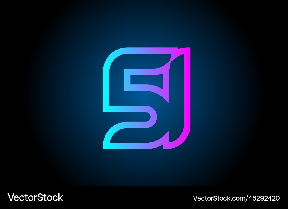 Pink line 51 number logo icon design creative Vector Image