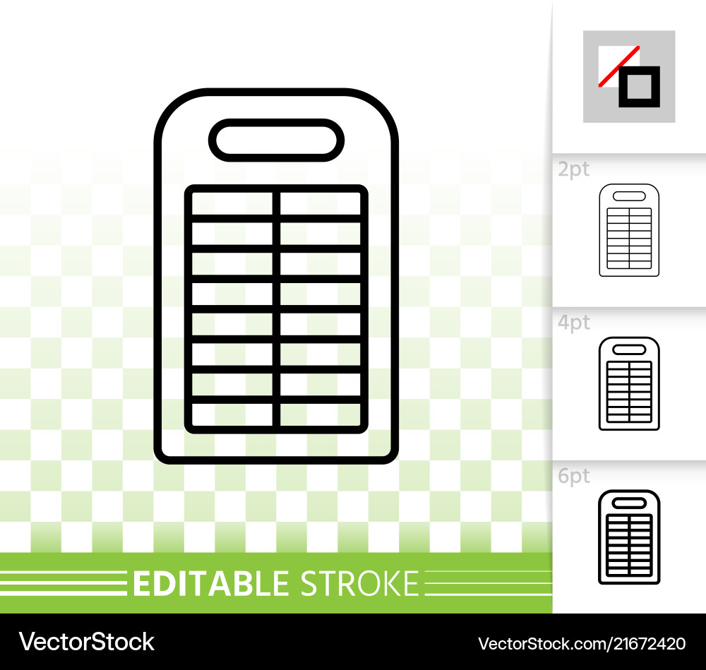 Power bank simple black line icon Royalty Free Vector Image