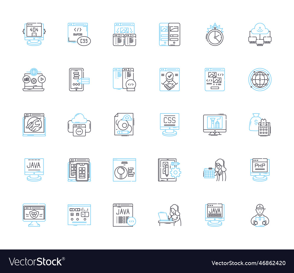 Project optimization linear icons set efficiency Vector Image Project optimization linear icons set efficiency Vector Image