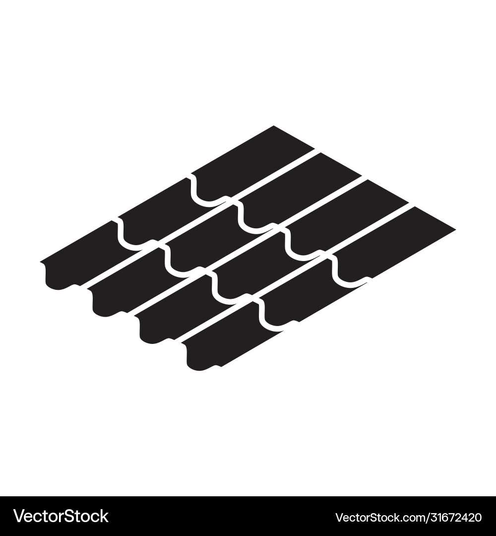 Roof material iconblack icon Royalty Free Vector Image