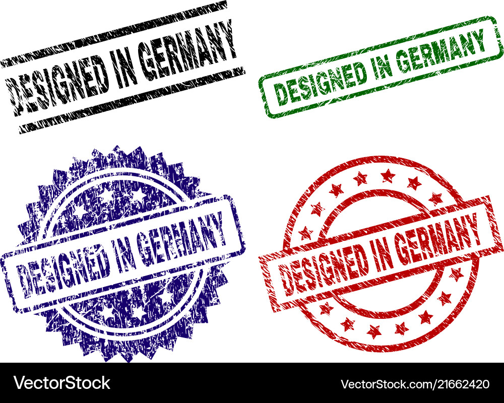 Scratched textured designed in germany stamp seals