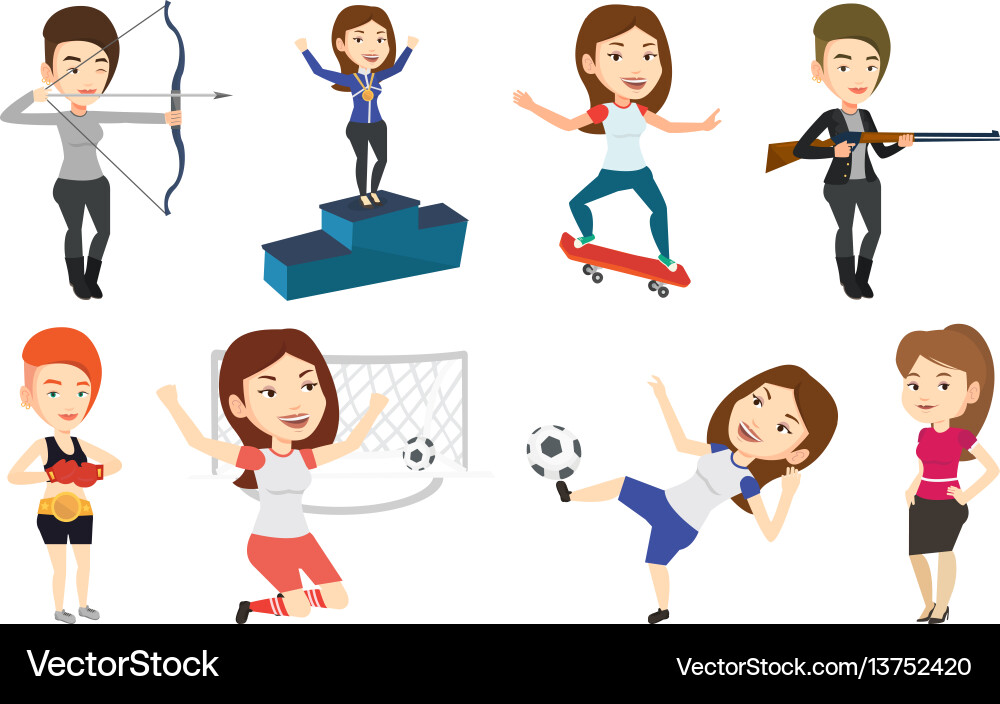Set of sport characters Royalty Free Vector Image
