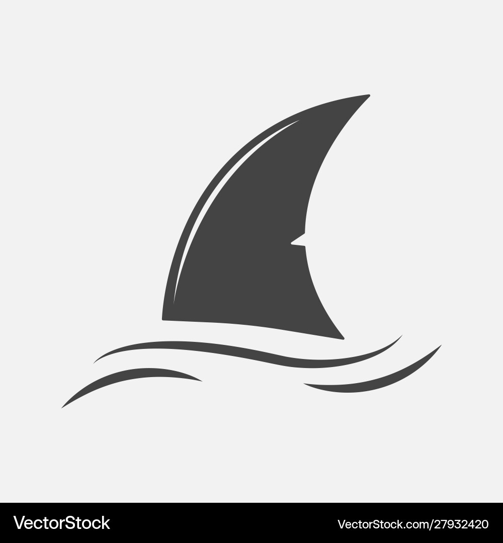 Shark fin icon in waterlayers grouped Royalty Free Vector