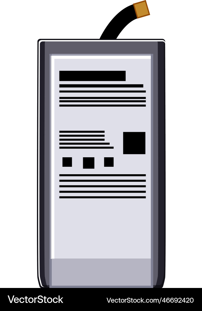 Smart mobile phone battery cartoon Royalty Free Vector Image