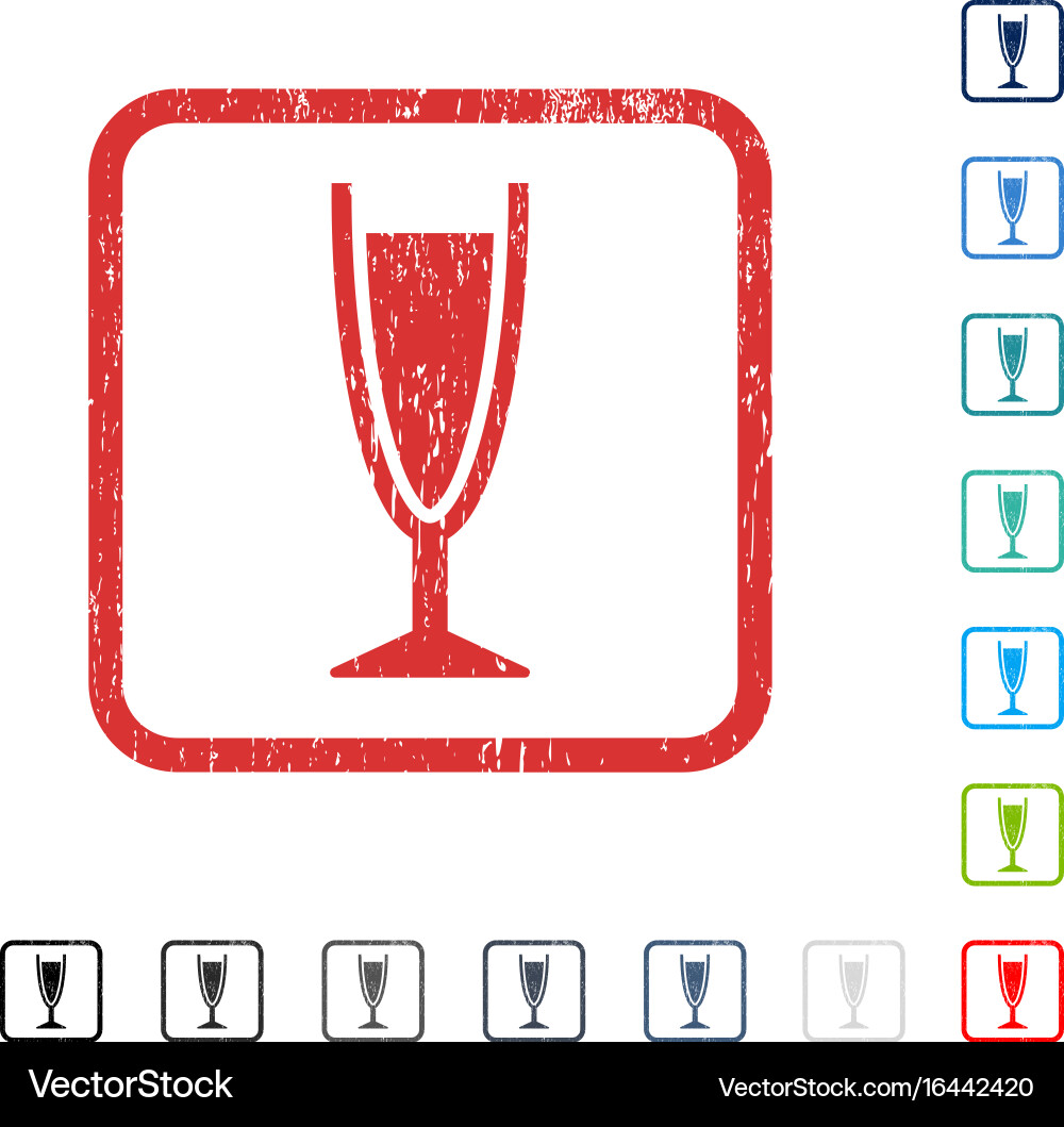 Wine glass icon rubber watermark Royalty Free Vector Image