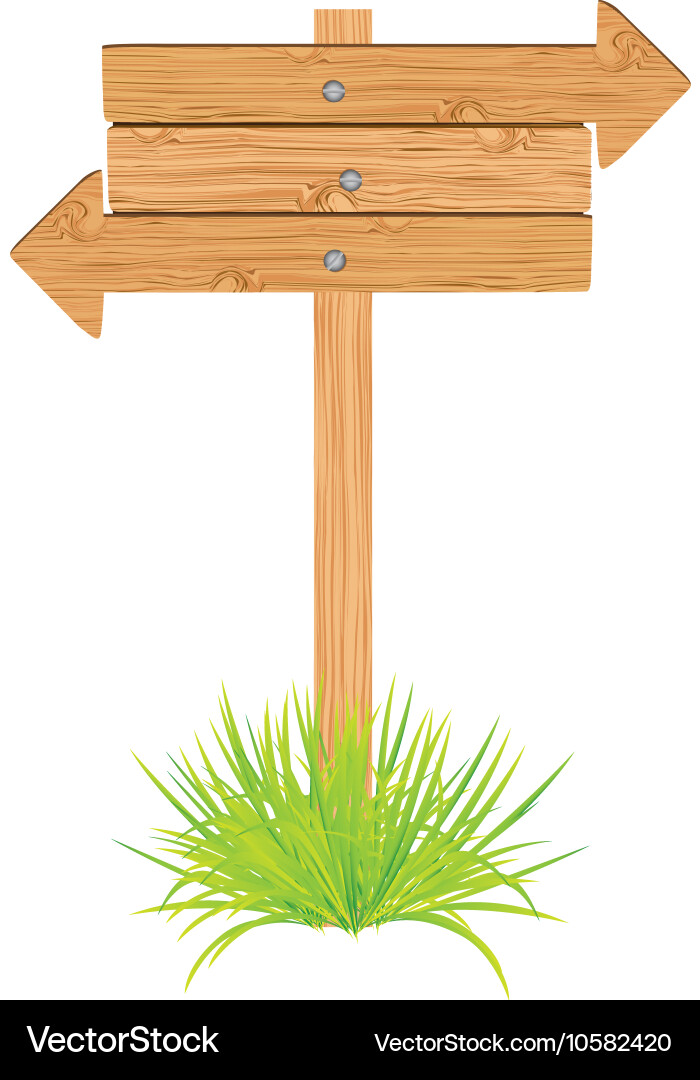 Wooden arrow guide sign Royalty Free Vector Image
