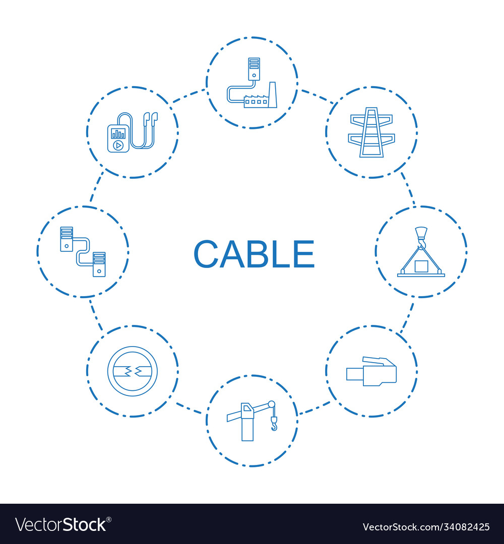 Cable icons Royalty Free Vector Image - VectorStock