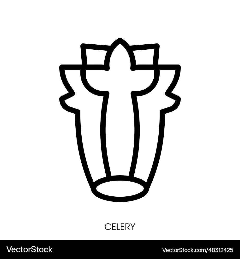 Celery icon line art style design isolated Vector Image