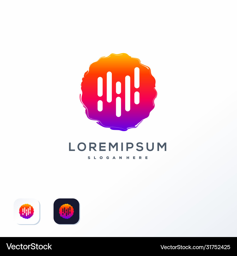 Colorful social media logo template ready to use Vector Image
