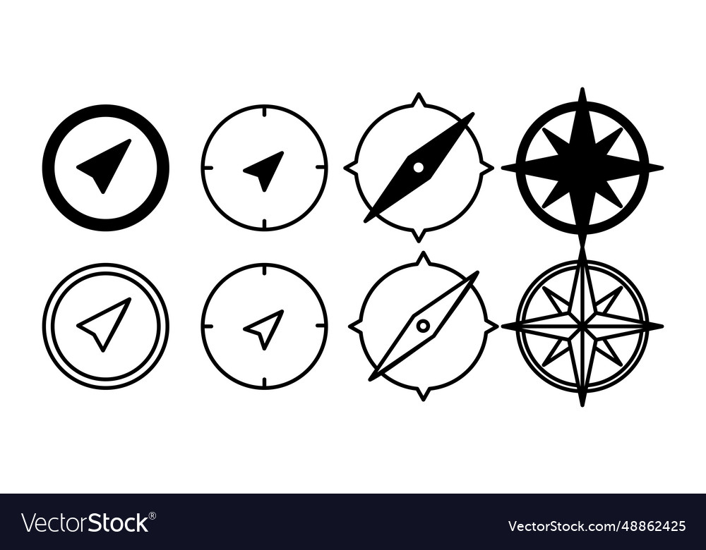 Compass icon navigation Royalty Free Vector Image