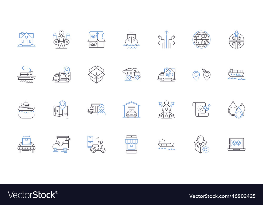 Dispatch services line icons collection Royalty Free Vector