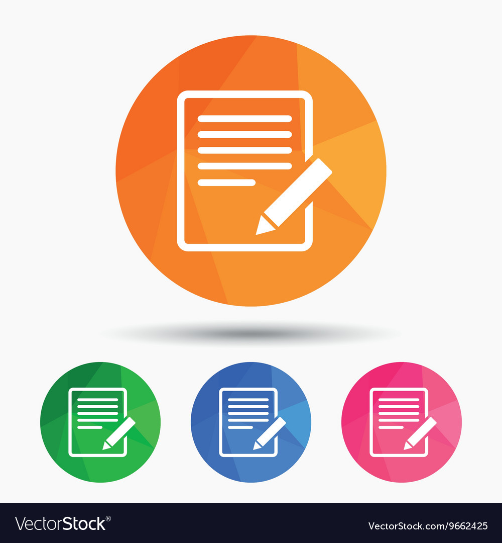 Edit document sign icon content button Royalty Free Vector