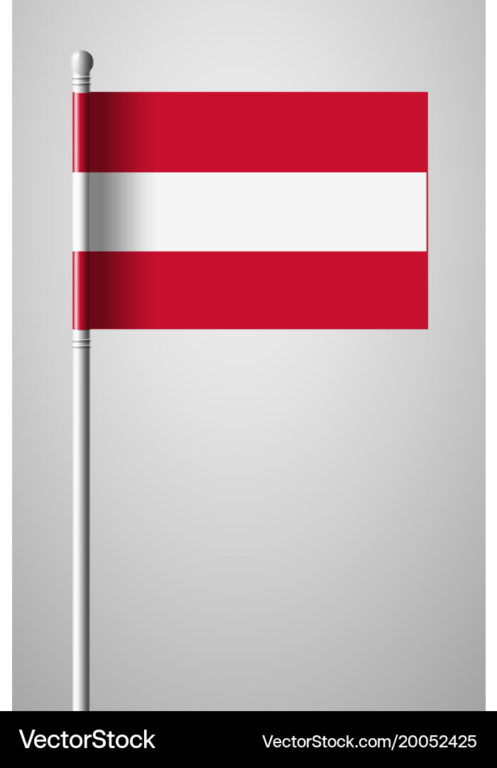 Flag of austria national on flagpole Royalty Free Vector