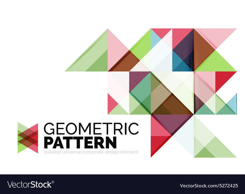 Geometric triangle mosaic pattern element isolated
