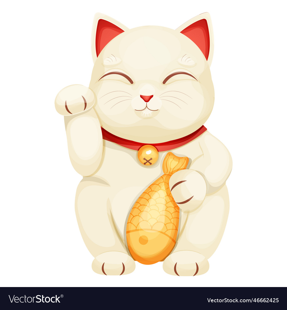 Maneki neko cat tradition figure lucky symbol pet Vector Image