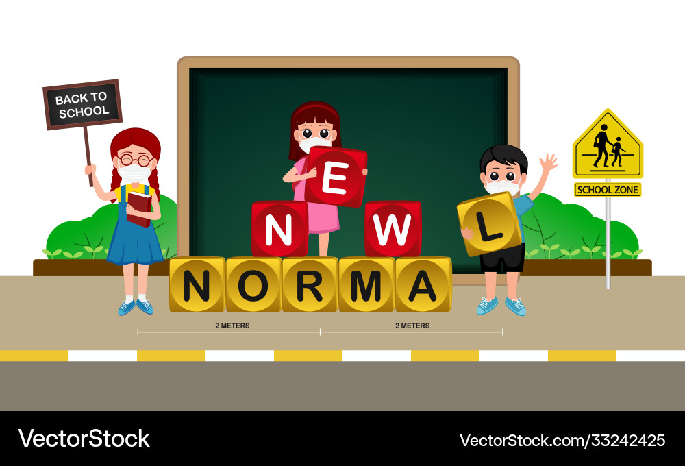 New normal in school student wearing medical Vector Image