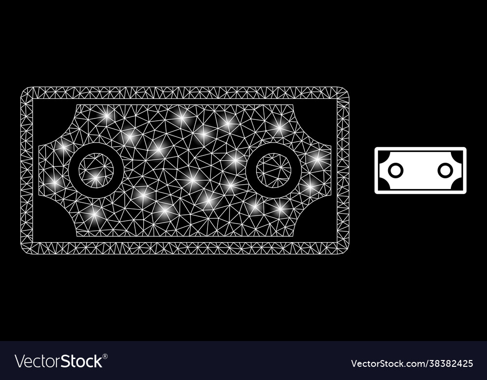 Polygonal network mesh banknote template Vector Image