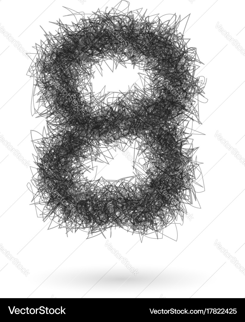 Scribble numbers Royalty Free Vector Image - VectorStock