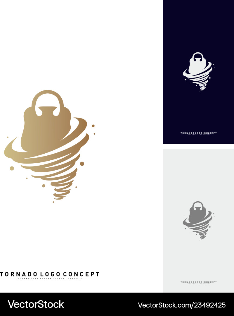 Shopping logo design concept storm sale Royalty Free Vector