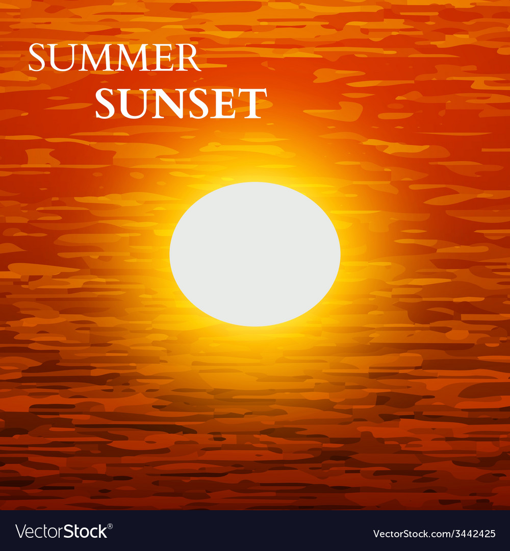 Summer sunset background Royalty Free Vector Image