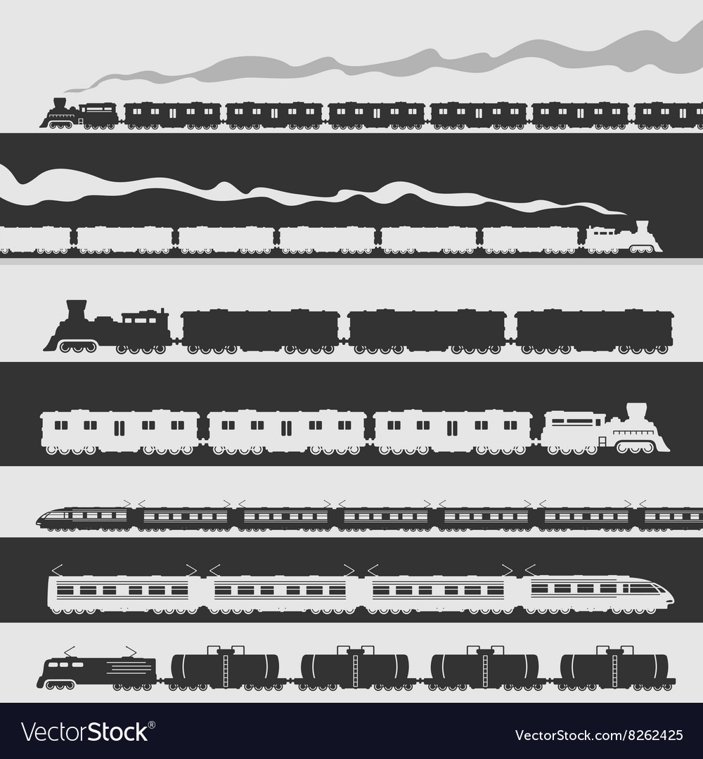 Train Set Royalty Free Vector Image - VectorStock
