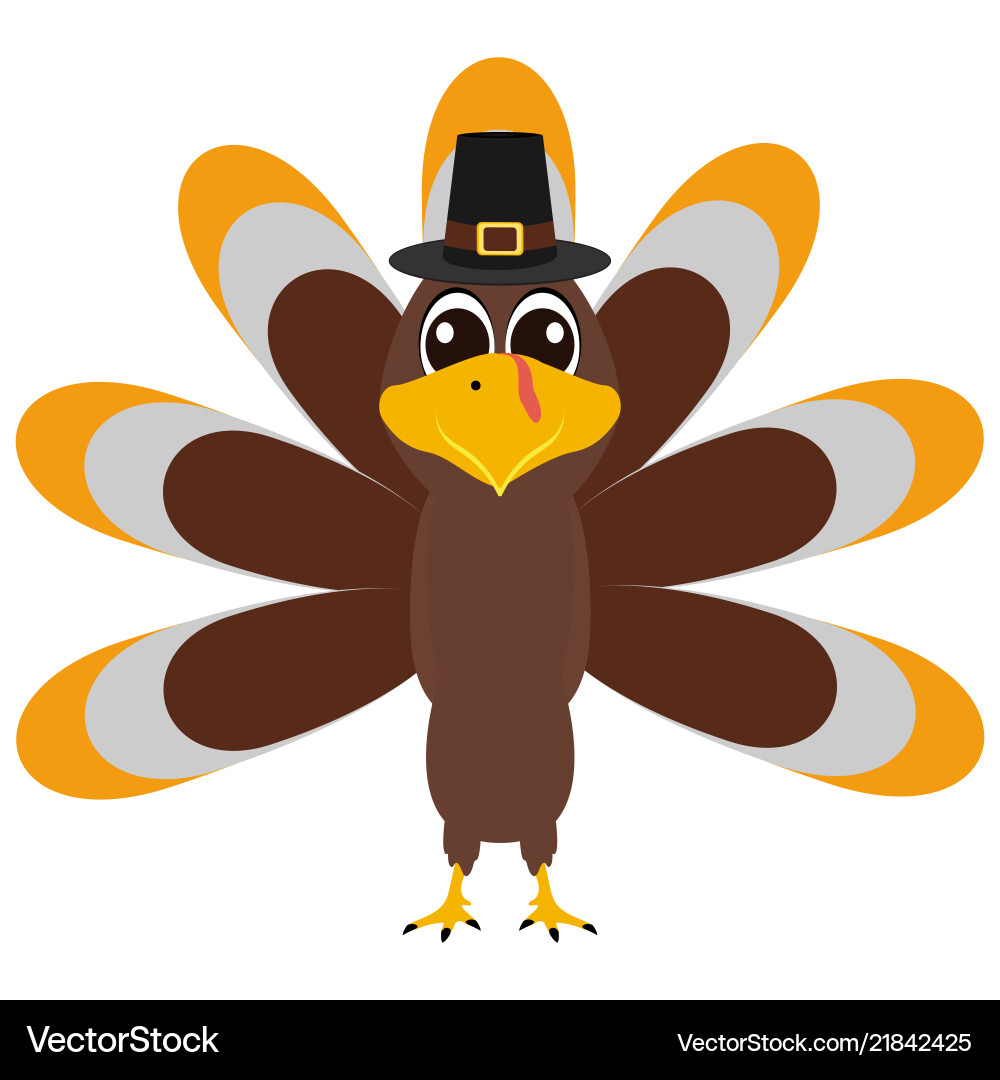 Turkey pilgrimin on thanksgiving day Royalty Free Vector