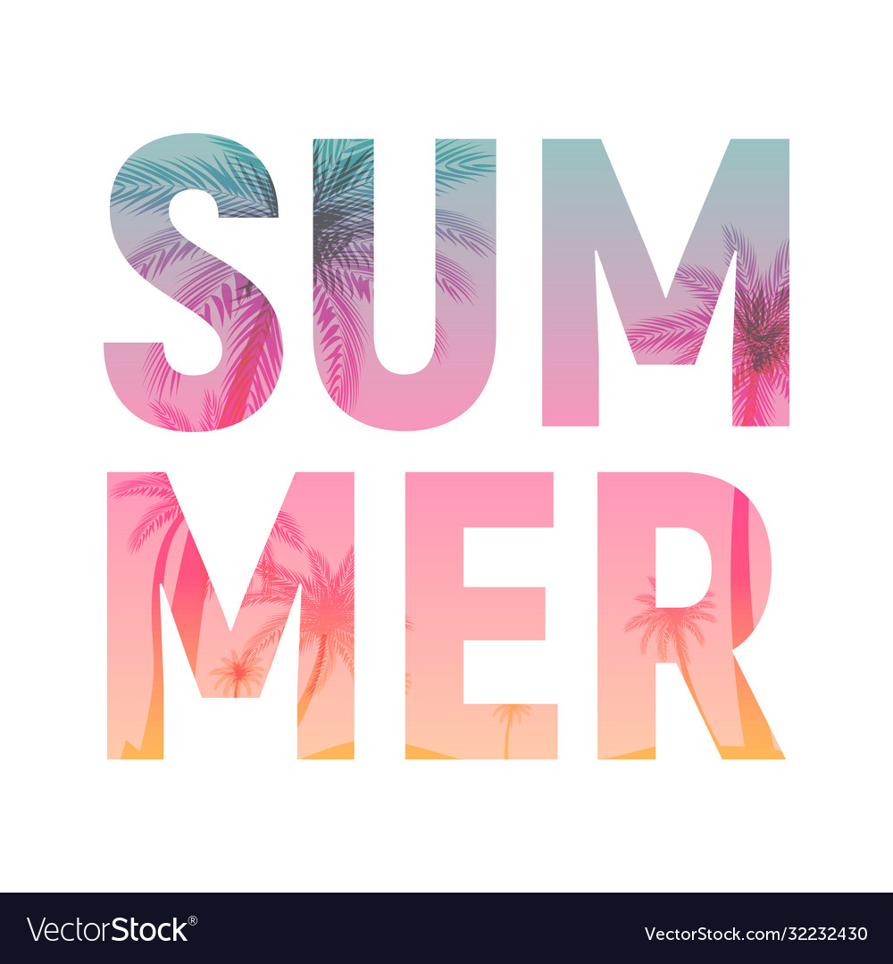 Abstract summer word on white background Vector Image