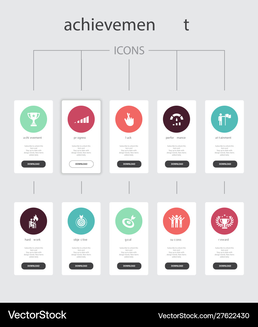 Achievement infographic 10 steps ui design Vector Image