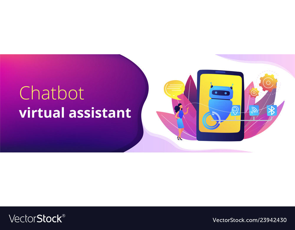 Chatbot virtual assistant via messaging concept Vector Image