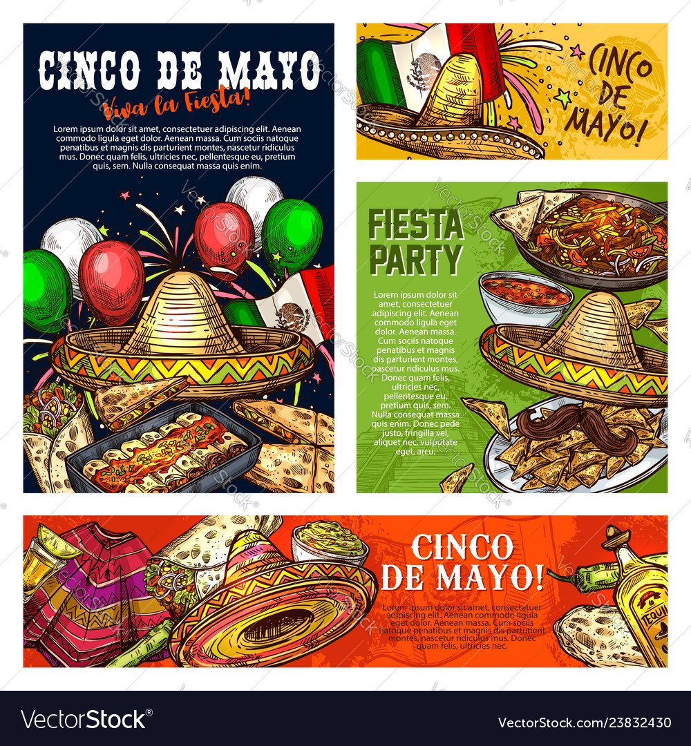 Cinco de mayo mexican fiesta party celebration Vector Image