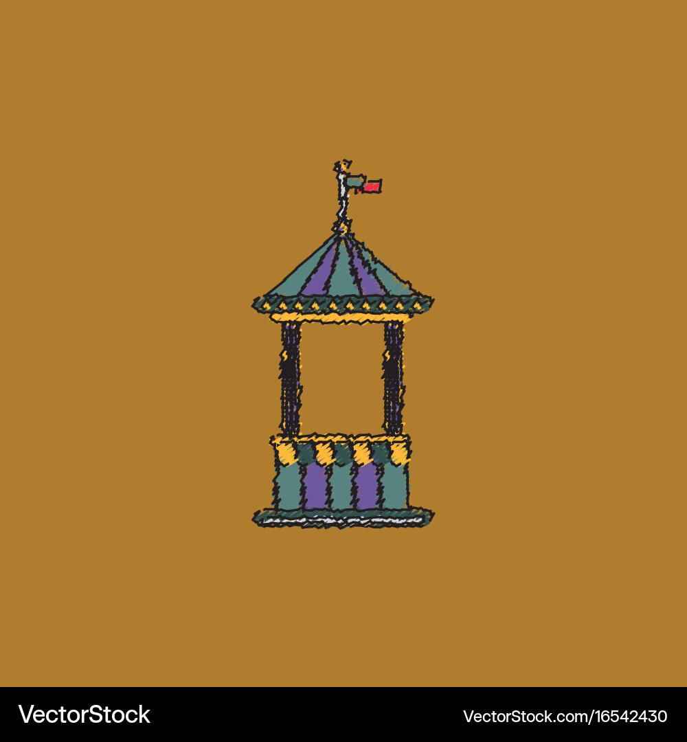 Circus ticket cart icon in hatching style Vector Image
