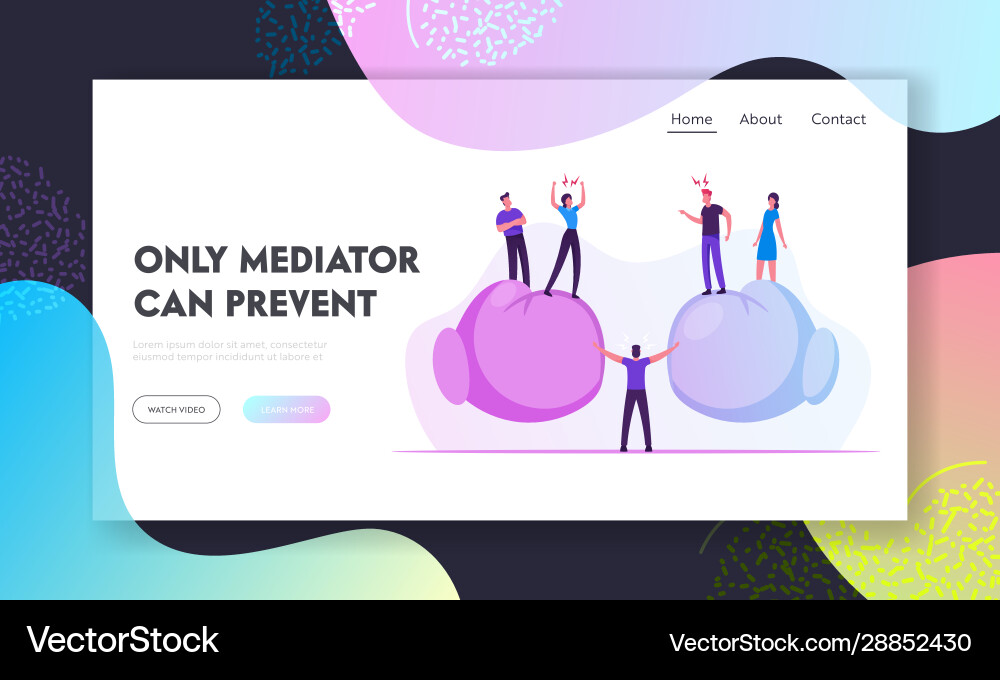 Conflict situation website landing page people Vector Image