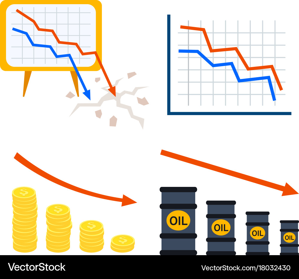 Crisis symbols concept problem economy banking Vector Image