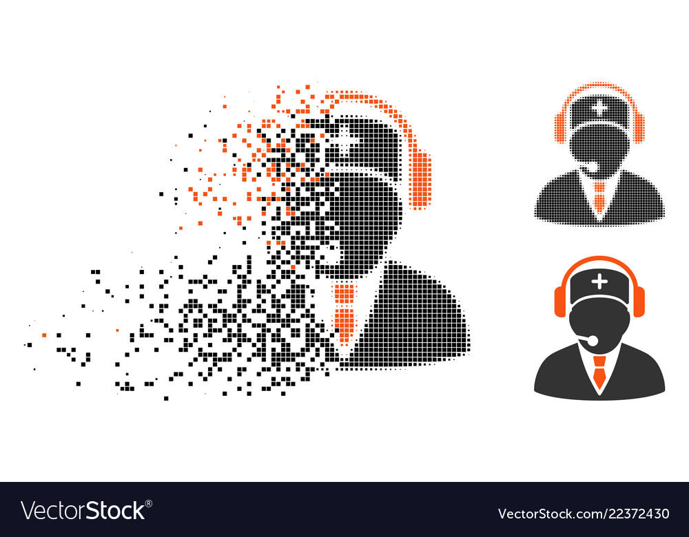 Disintegrating dot halftone emergency operator Vector Image Disintegrating dot halftone emergency operator Vector Image