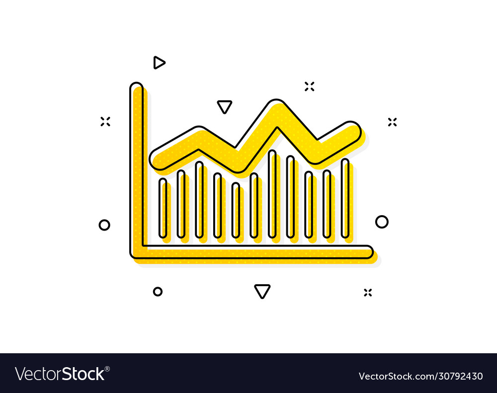 Financial chart icon finance graph Royalty Free Vector Image